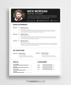 Free Creative Resume Template - Michael - Career Reload