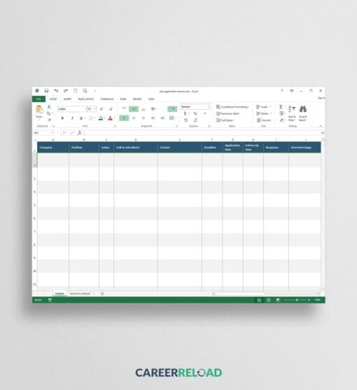 Job Application Tracker for Excel - Free Spreadsheet