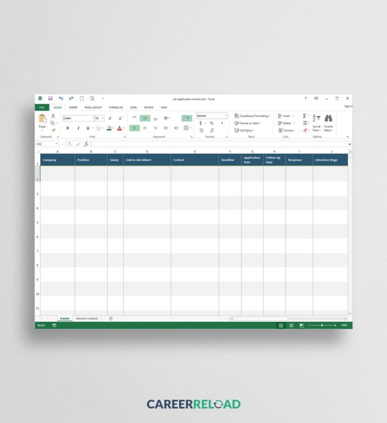 Job Application Tracker for Excel - Free Spreadsheet