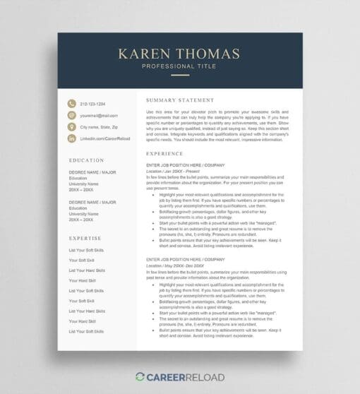 Professional Resume Template for Word - Free Download