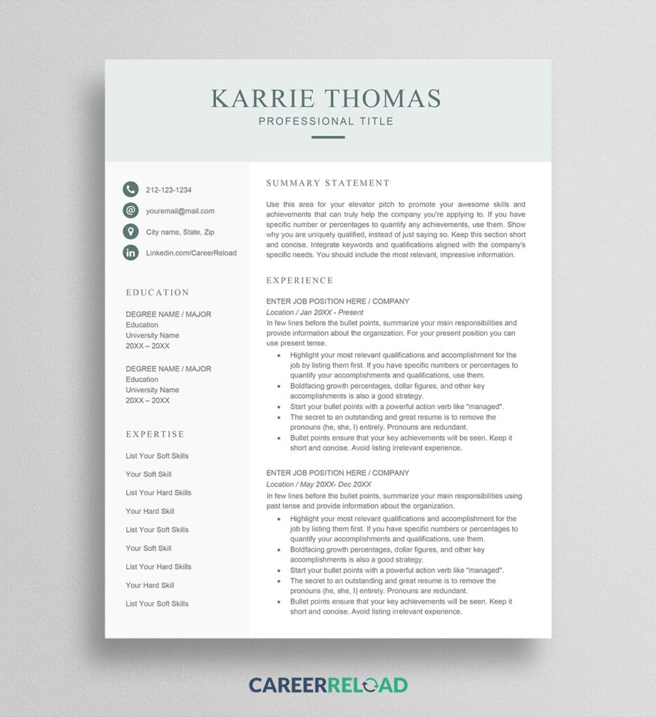 Free Resume Templates for 2026 - Instant Download