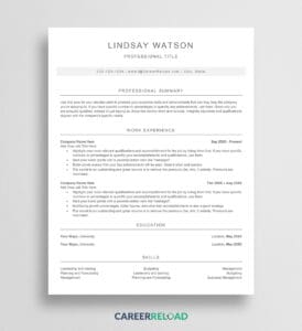 ATS Friendly Resume Format - Free Download for Word