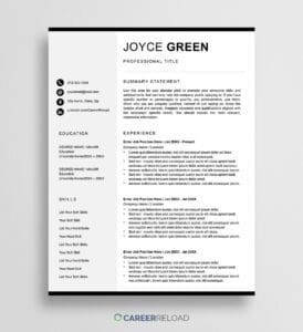 78+ Free Resume Templates - Instant Download - Career Reload