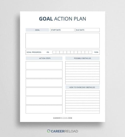 Goal Action Planner - PDF Download - Career Reload
