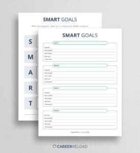 Smart Goals Planner - PDF Download - Career Reload