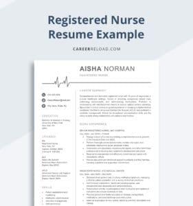 Nurse Resume Example and Writing Guide - Career Reload