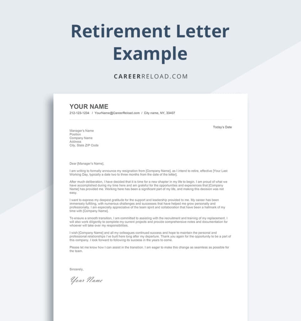 How to Write a Retirement Resignation Letter (with Examples)