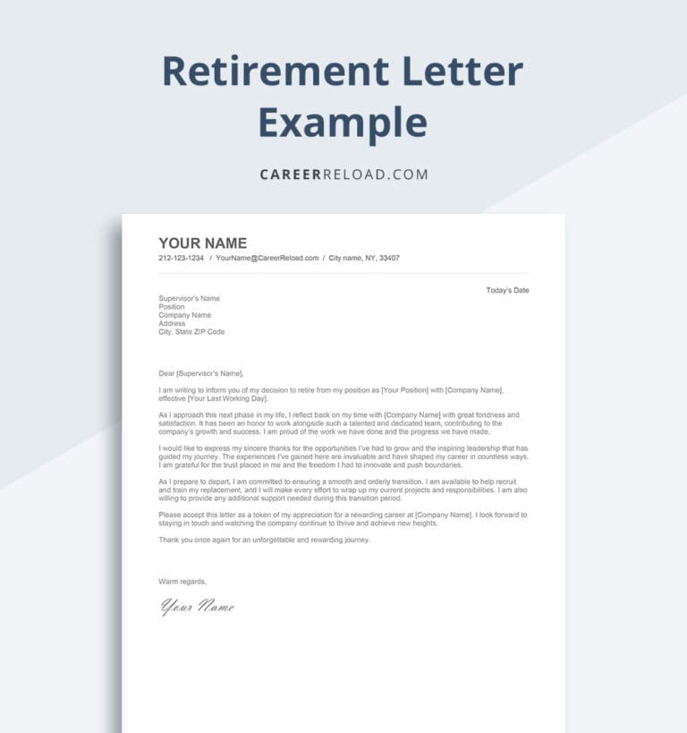 How to Write a Retirement Resignation Letter (with Examples)
