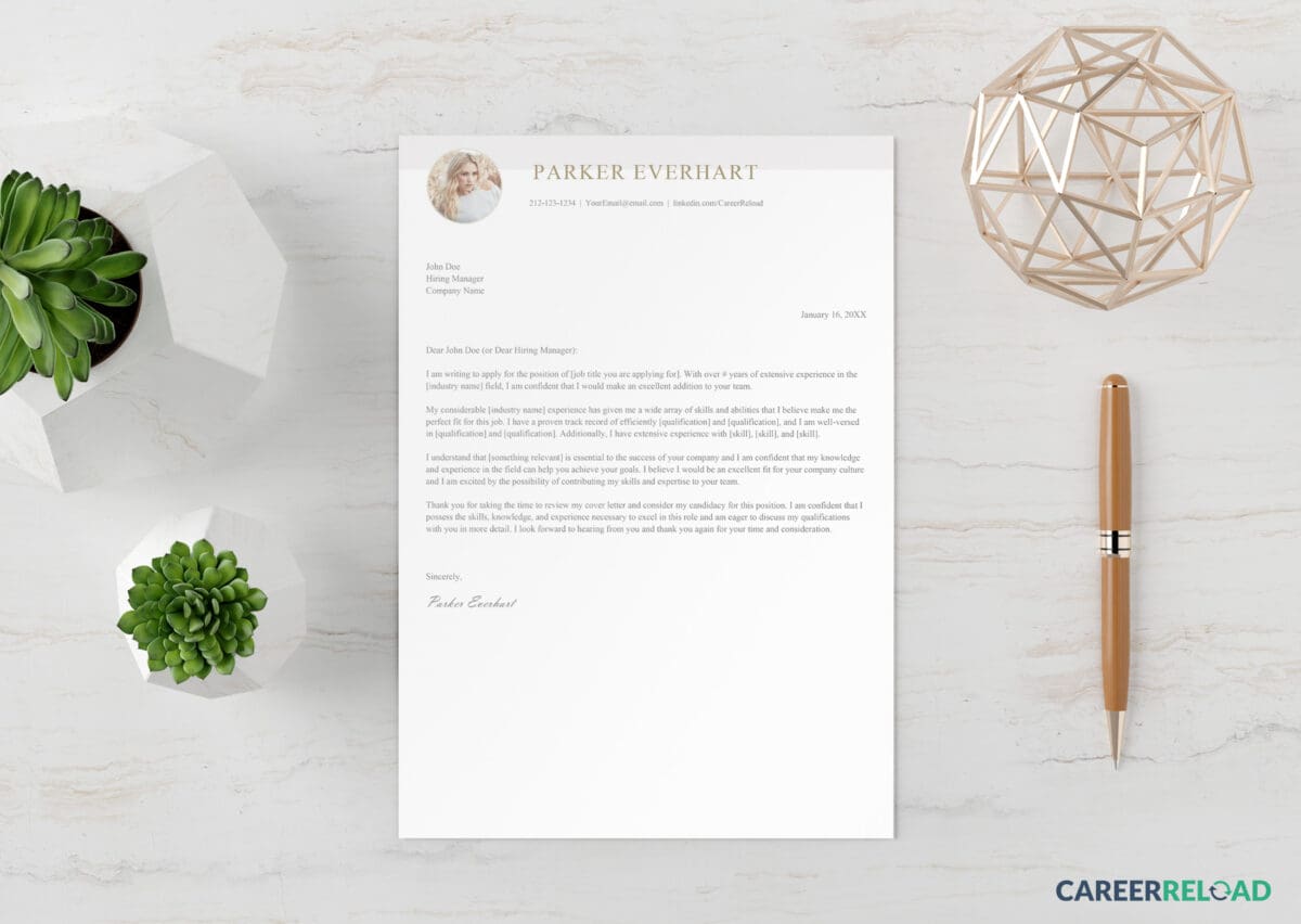 Free Cover Letter Template for Job Application | Word Download