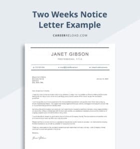 How to Write a Two Weeks Notice (Examples & Templates) - Career Reload