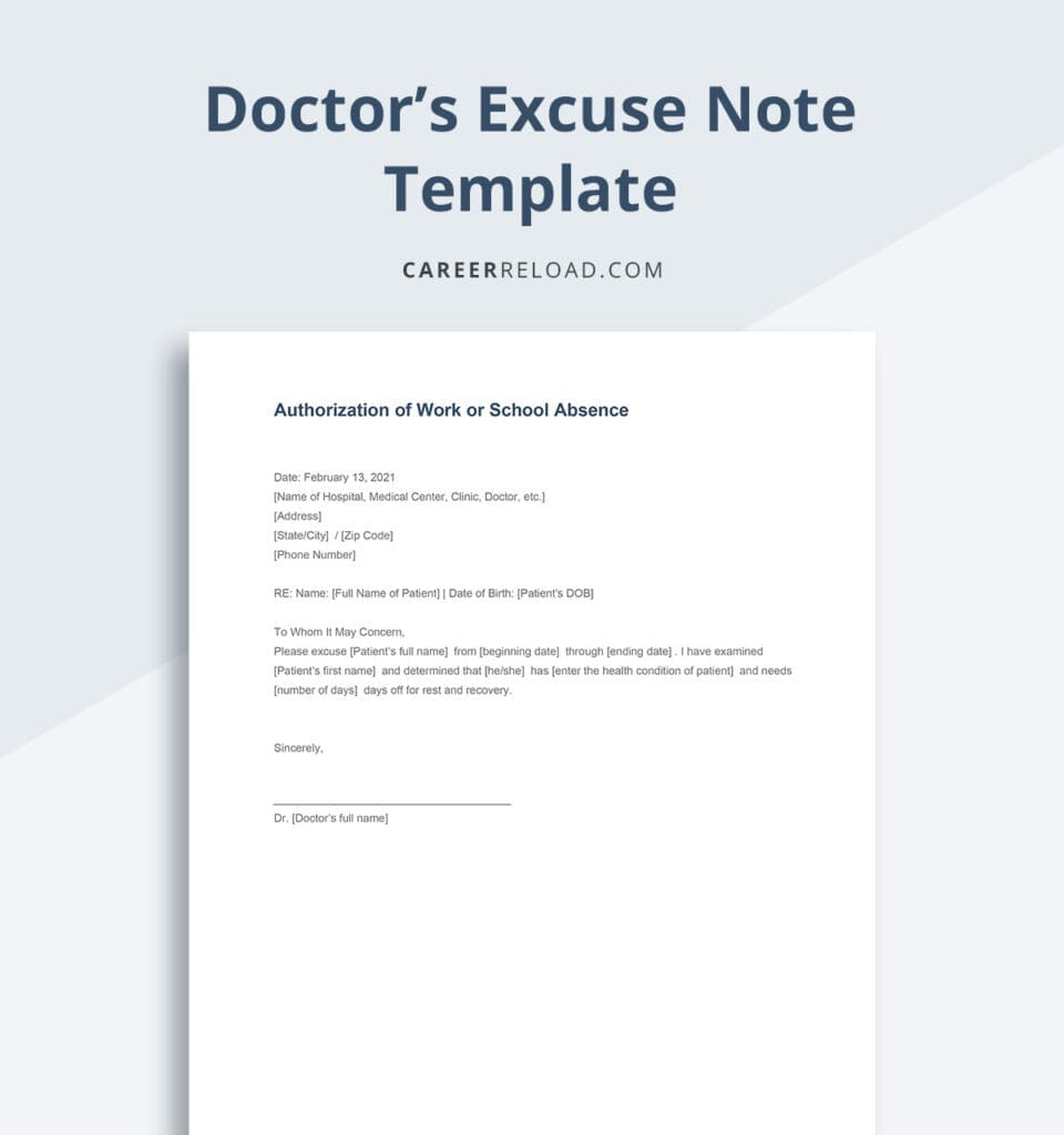 Doctor's Note Example - Free Download - Copy Paste