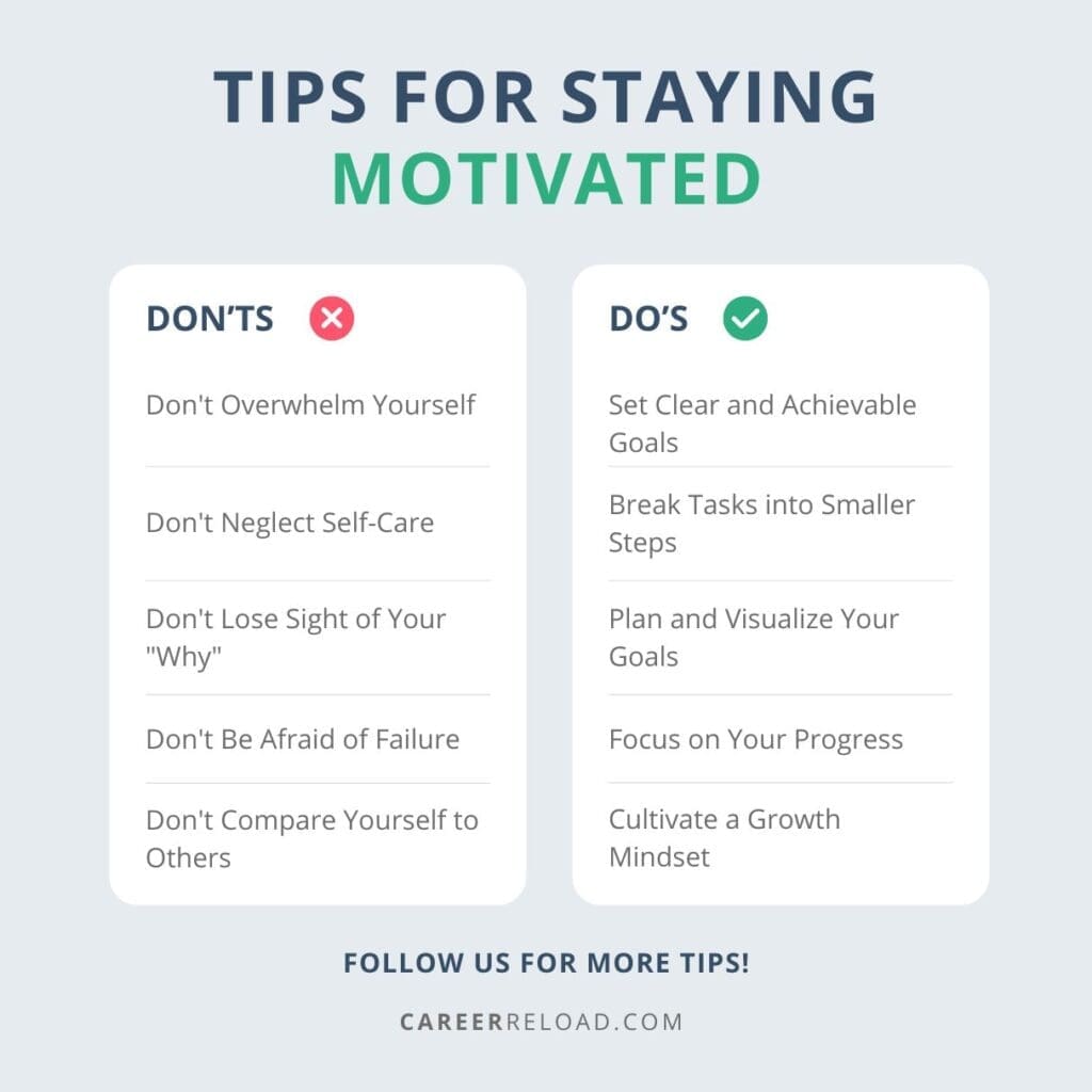 5 Easy Hacks to Stay Motivated and Reach Your Goals - Career Reload