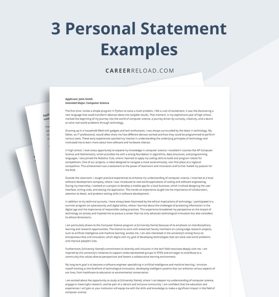 3 Personal Statement Examples and Why They Work - Career Reload