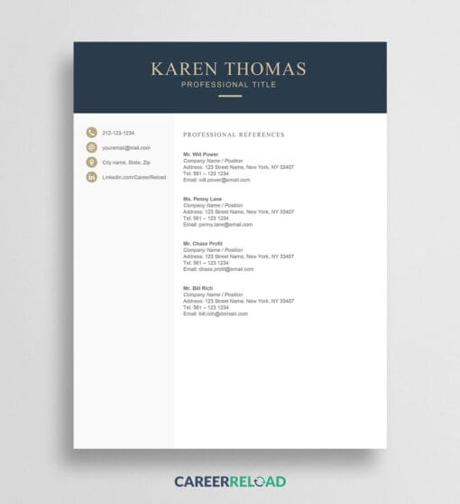 Resume References Examples - Career Reload