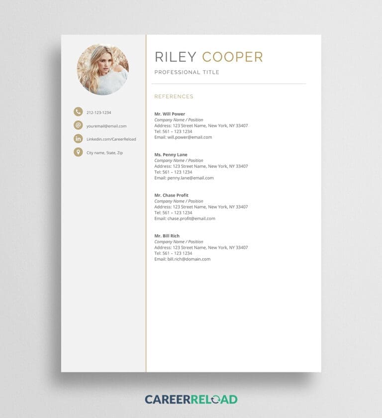Resume References Examples - Career Reload