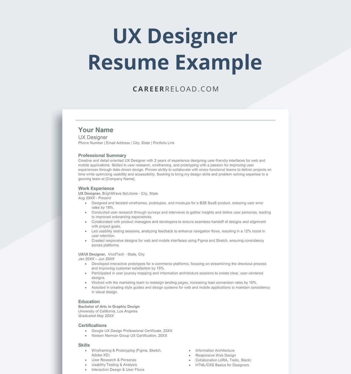 UX Designer Resume Examples to Land Your Dream Job - Career Reload