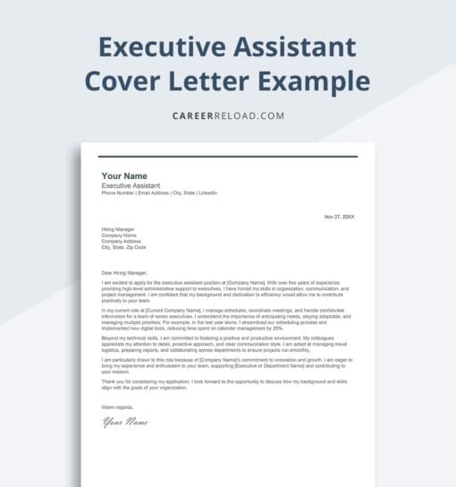 Job Winning Executive Assistant Cover Letter Examples - Career Reload