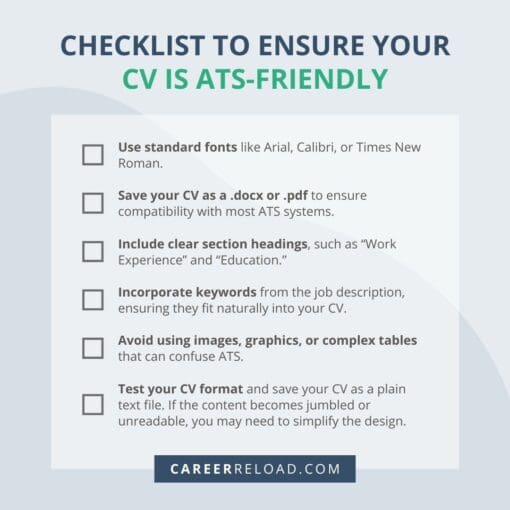 How to Check if Your CV is ATS-Friendly - Career Reload