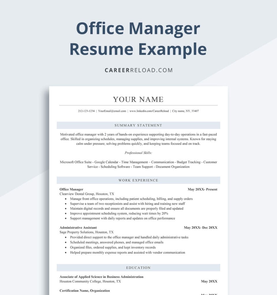 Office Manager Resume Examples and Templates
