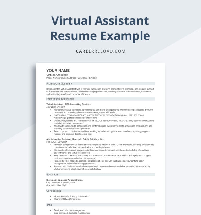 Virtual Assistant Resume Examples and Templates - Career Reload